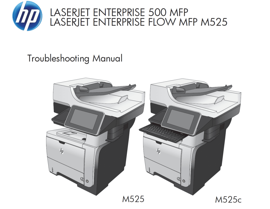 惠普 HP M525dn M525c M525f 黑白激光打印机中英文维修手册+故障排除手册